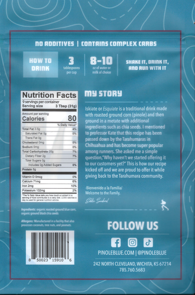 Original Pinole and Iskiate Chia Organic Blue Corn Pinole Bundle