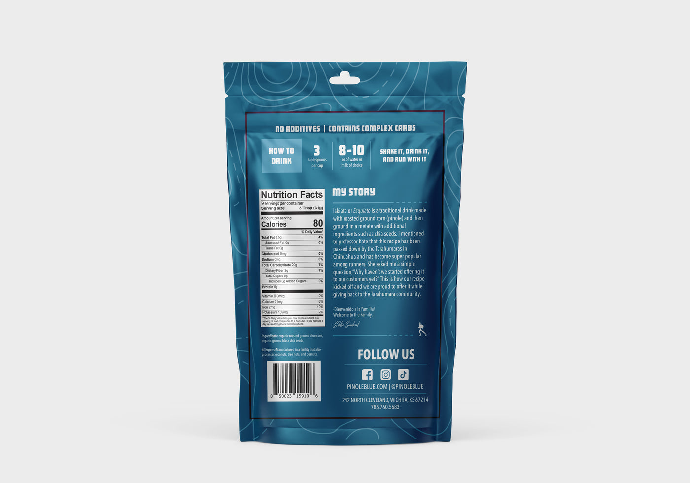 Iskiate Chia Organic Blue Corn Pinole: All-Natural Energy Booster & En